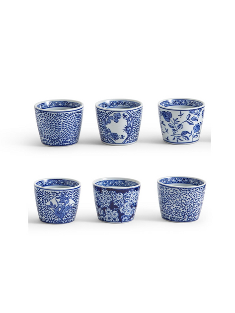 Canton Collection Cachepot (Blue and White) – Five Gold Monkeys