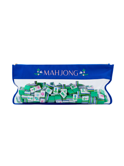 Clear / Royal Blue Mahjong Bag – Five Gold Monkeys