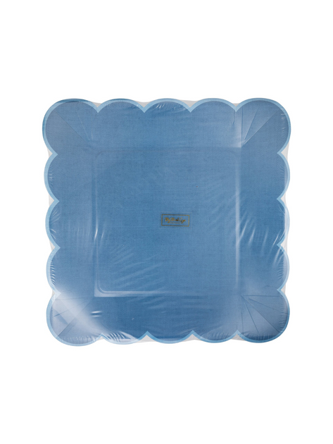 Hamptons Blue Scallop Paper Plate - Lg Square 11" – Five Gold Monkeys