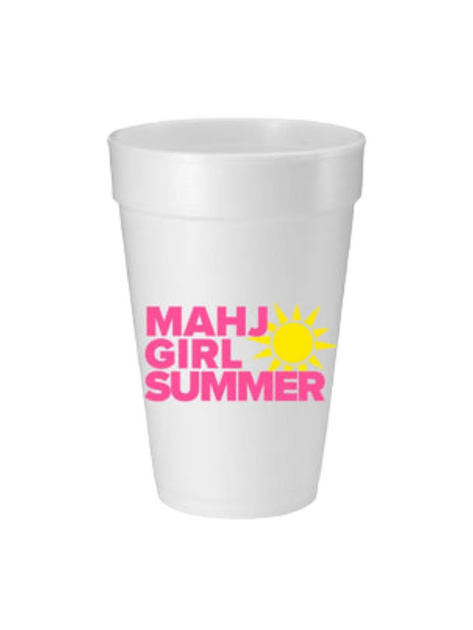 Mahj Girl Summer - Styro Cups – Five Gold Monkeys