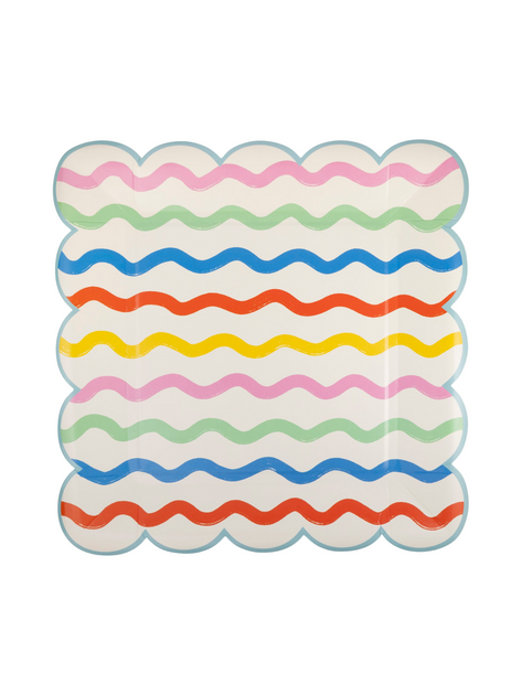 Ric Rac Striped Paper Plate - 10" Square – Five Gold Monkeys